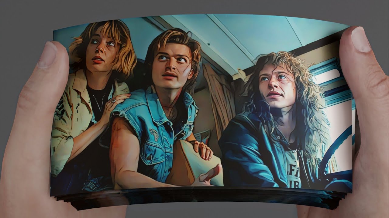 Stranger Things 4 Flipbook | Eddie Steals The Trailer Flipbook 😅😥 - YouTube