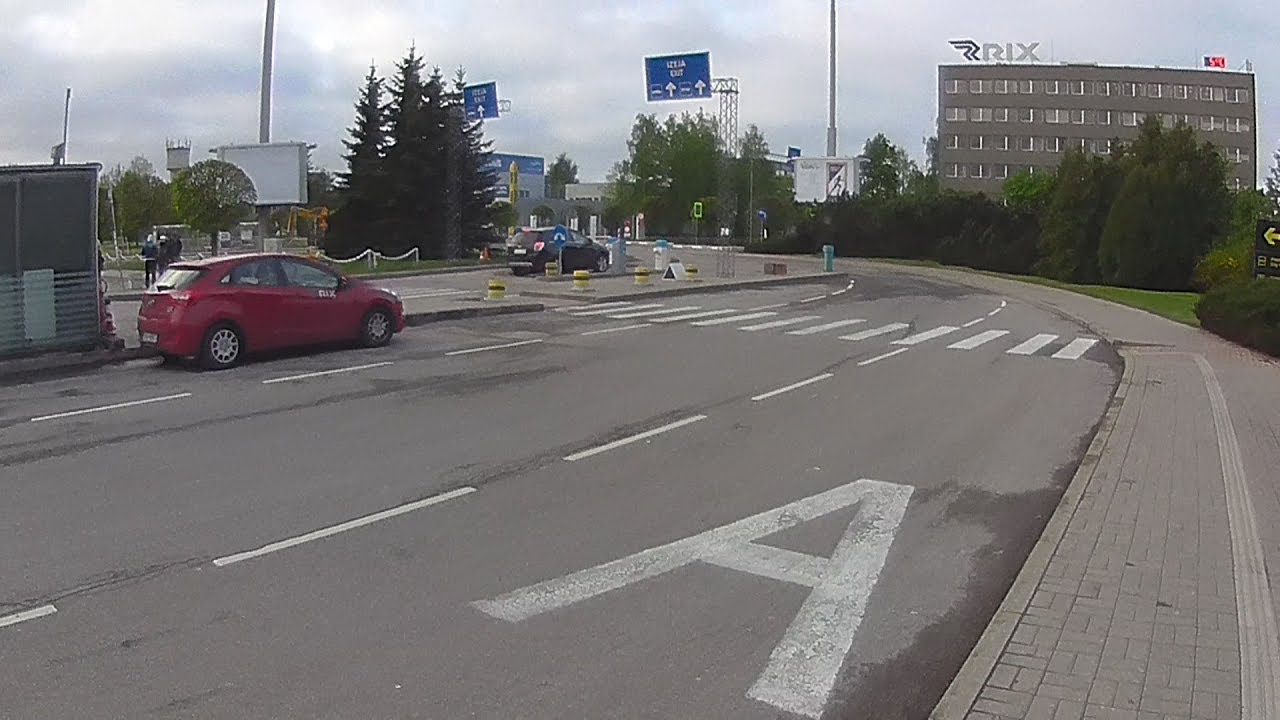 Riga Airport Walk to Bus Stop - YouTube