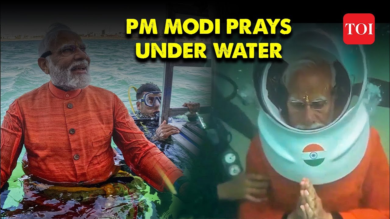 PM Modi Offers Underwater Puja | Enjoys Scuba Diving | Sudarshan Setu ...