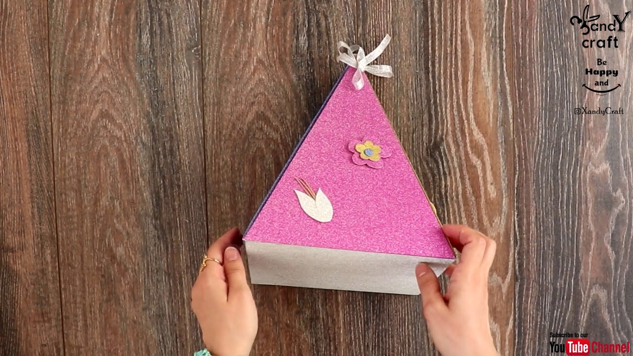 DIY - How To Make PYRAMID Paper Box | Hediye Kutusu | Piramida Qutu ...