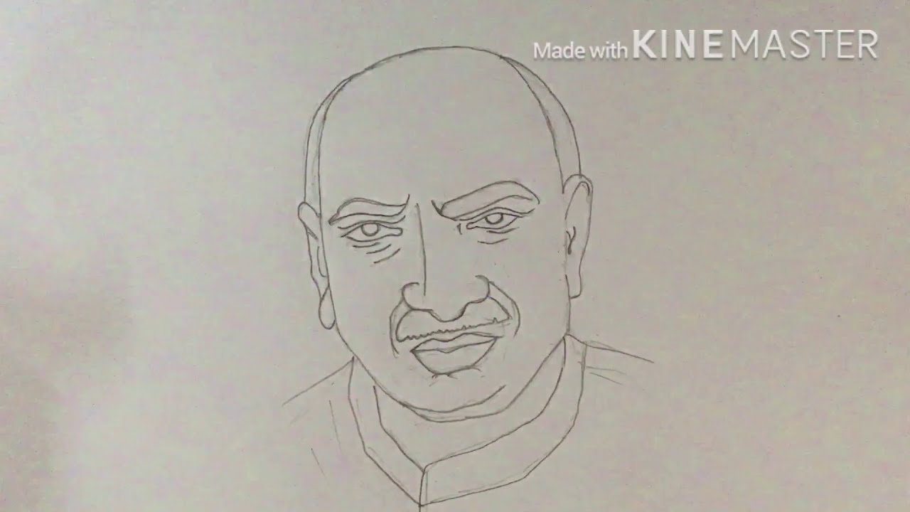 How to draw kamarajar step by step - YouTube