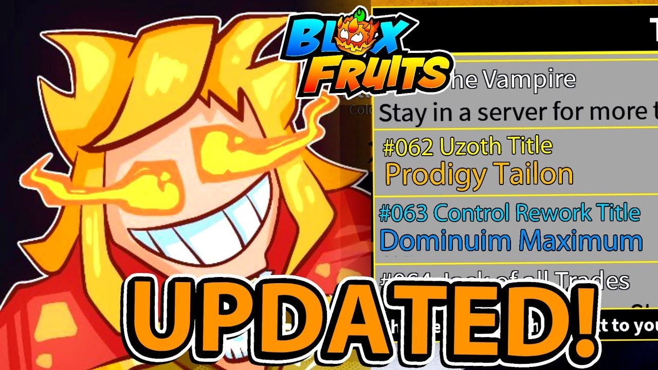 BLOX FRUITS UPDATED WITH NEW TITLES UZOTH AND NEW BUGS! - YouTube