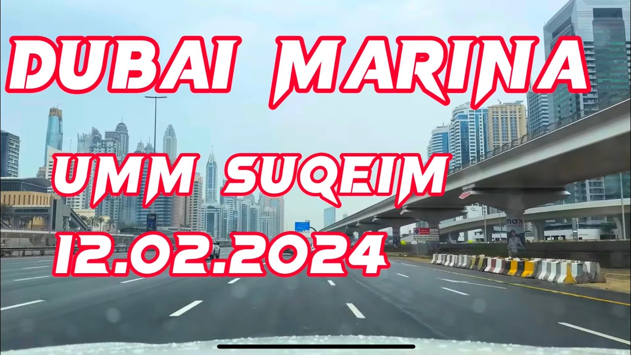 #4k || Dubai marina to || umm suqeim || #rain || 11 February 2024 - YouTube