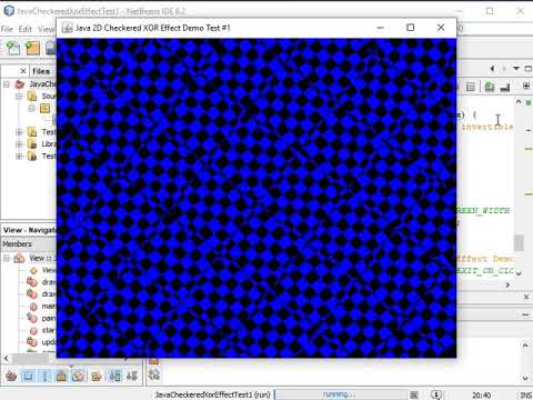 [Java] 2D from scratch - Checkered XOR Effect Test #1 - YouTube
