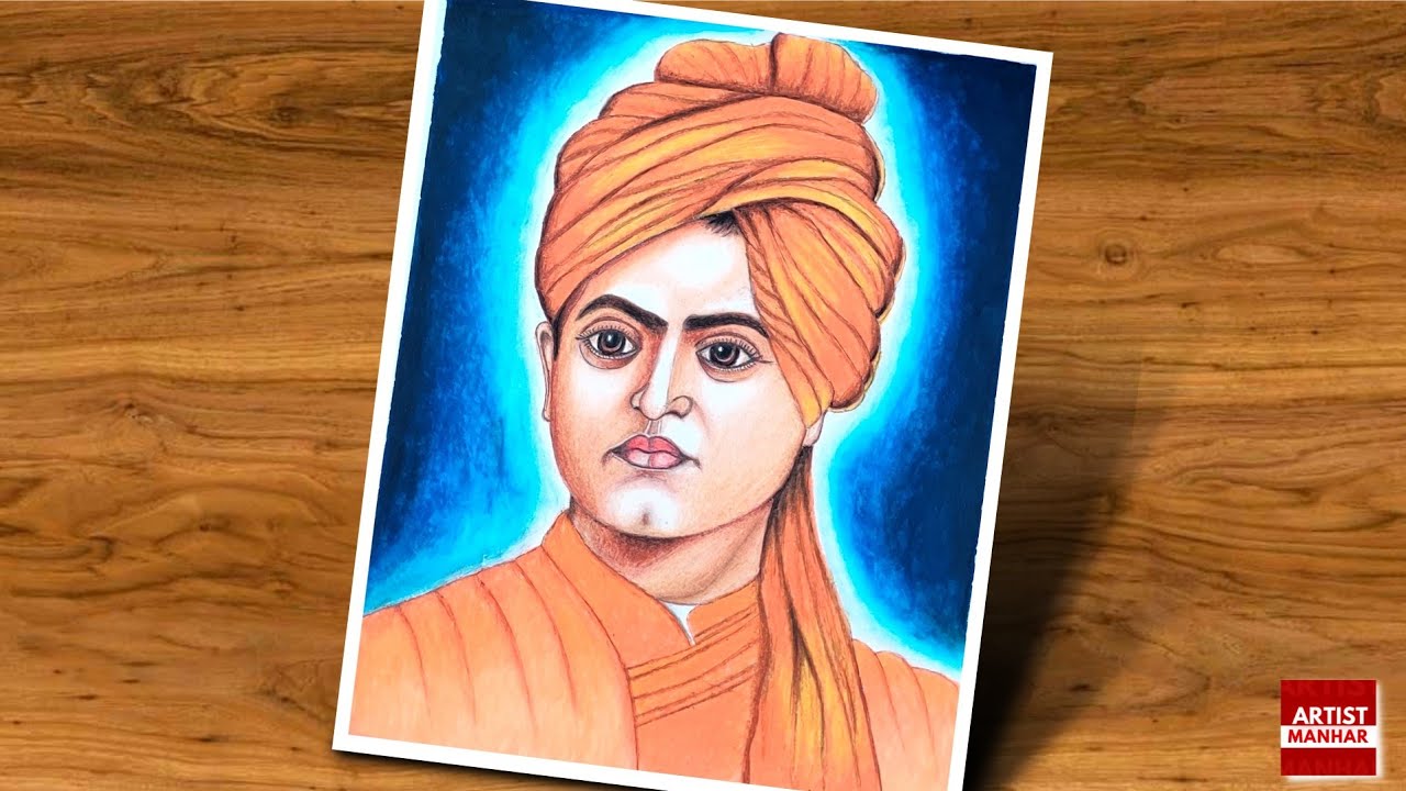 How To Make Easy Drawing Of Swami Vivekananda - YouTube