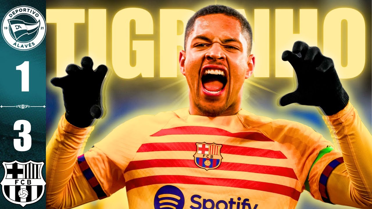 ALAVES VS BARCELONA 1-3 REVIEW | VITOR ROQUE RED CARD & GOAL - YouTube