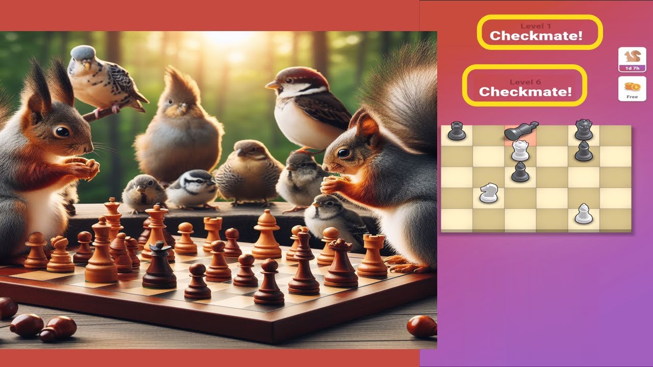 Bronze Level Pocket Chess Squirrel Event Level 1 to 6 #matein2 #chess # ...