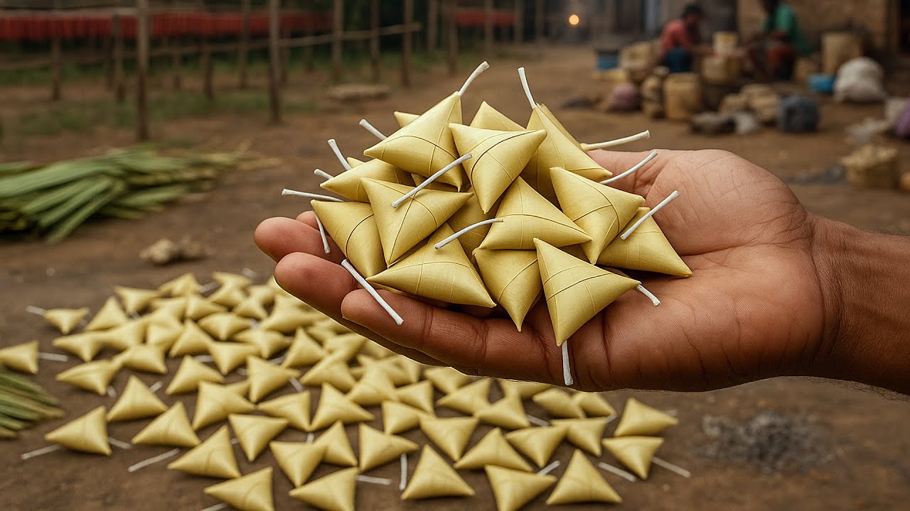 Organic Cracker - Palm Leaf Bomb Making Process for Festival ...