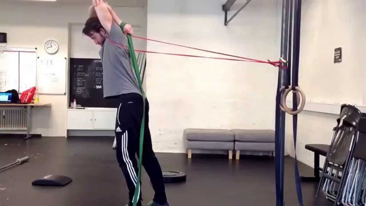 Double banded triceps stretch - YouTube