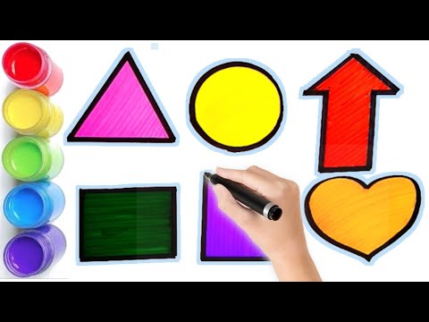 Learn shapes colours/Educational Video for kids/2d shapes drawing/draw ...