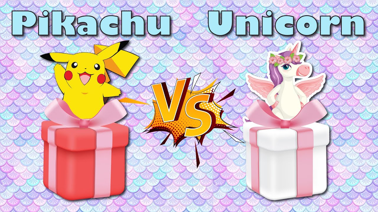 Pikachu vs Unicorn CHOOSE YOUR GIFT 🎁 ELIGE TU REGALO Choosy - YouTube