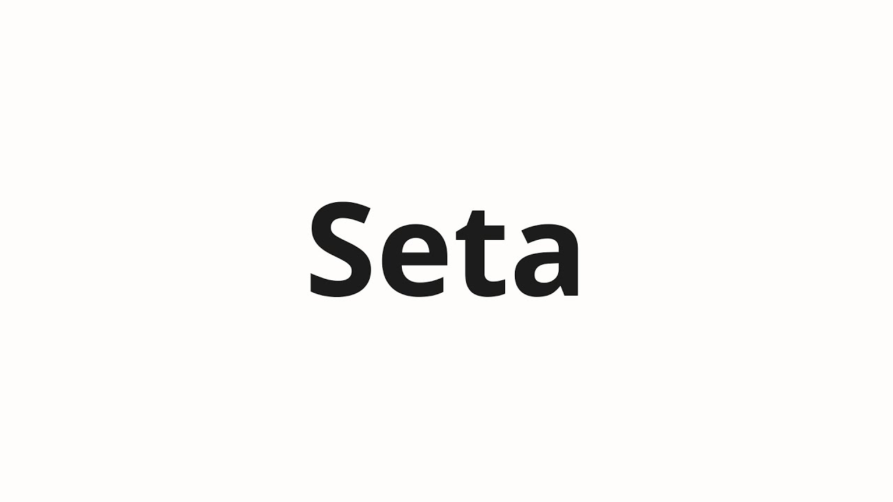 How to pronounce Seta - YouTube