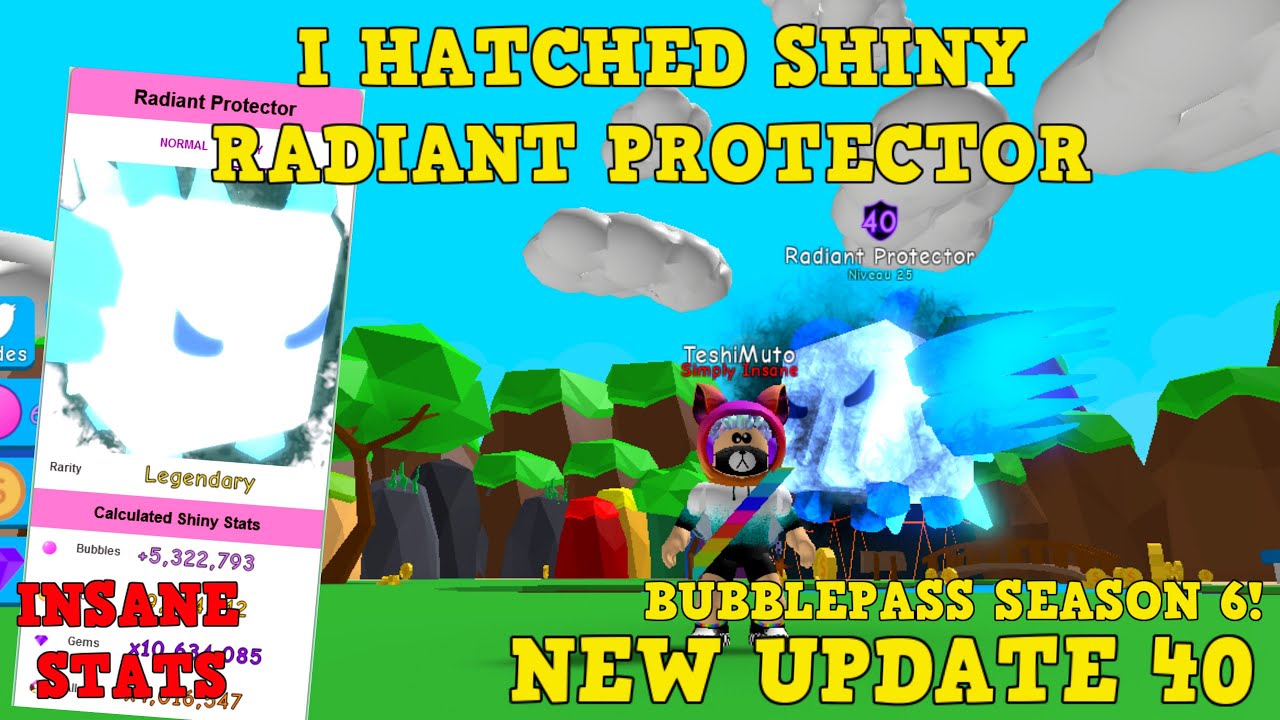 [🏆UPDATE 40🏆] I HATCHED THE SHINY RADIANT PROTECTOR !! Bubble Gum ...