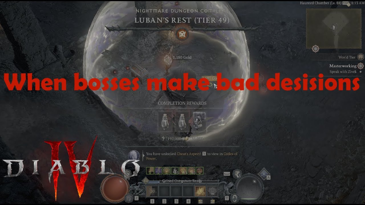 Diablo 4, Luban's Rest WT4 T49, Nightmare Dungeon Run, OP Druid - YouTube