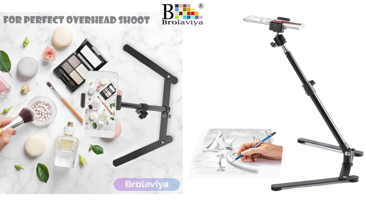 BROLAVIYA Overhead Video Mobile Metal Desktop Stand with 1/4" Male ...