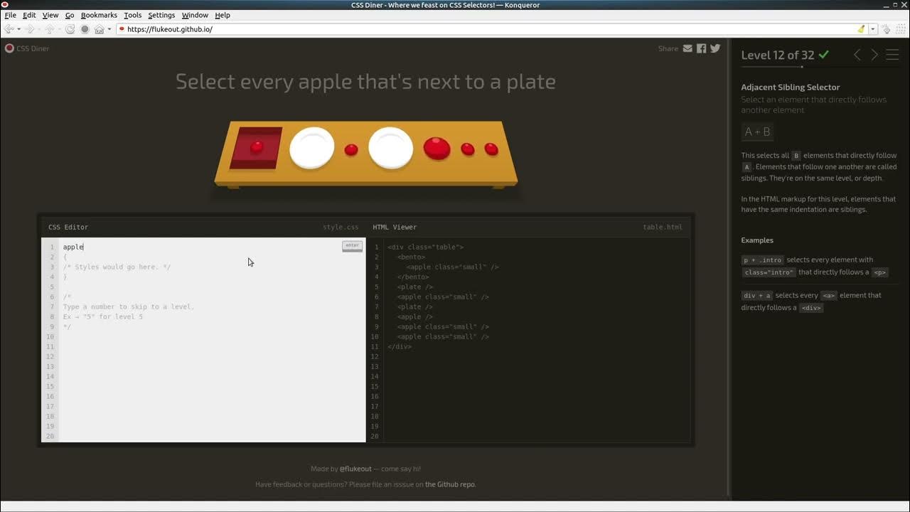 CSS Dinner 12 adjacent sibling selector + - YouTube