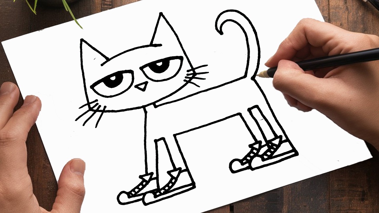 How To Draw A Pete The Cat Easy - YouTube