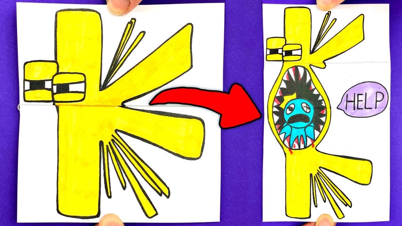 Drawing Crazy Letter K that Ate Rainbow Blue. How To Draw Rainbow ...