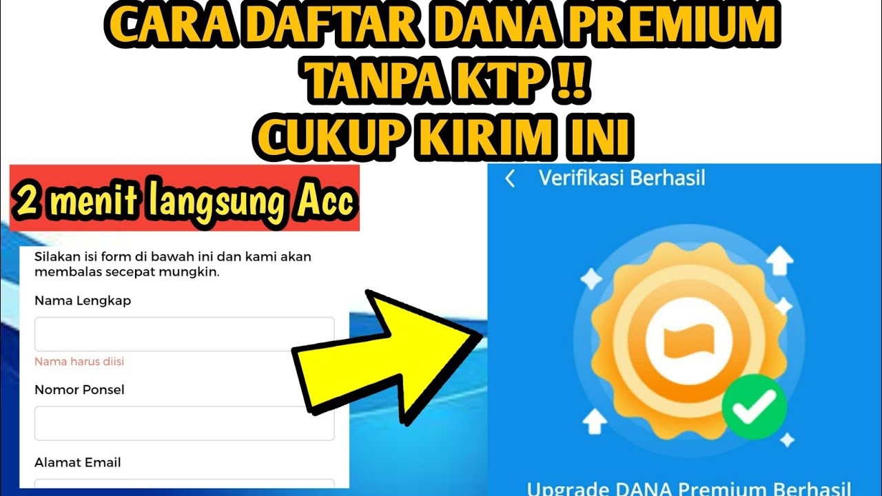 CARA DAFTAR DANA PREMIUM TANPA KTP - cara atasi gagal upgrade dana premium 2023 - YouTube