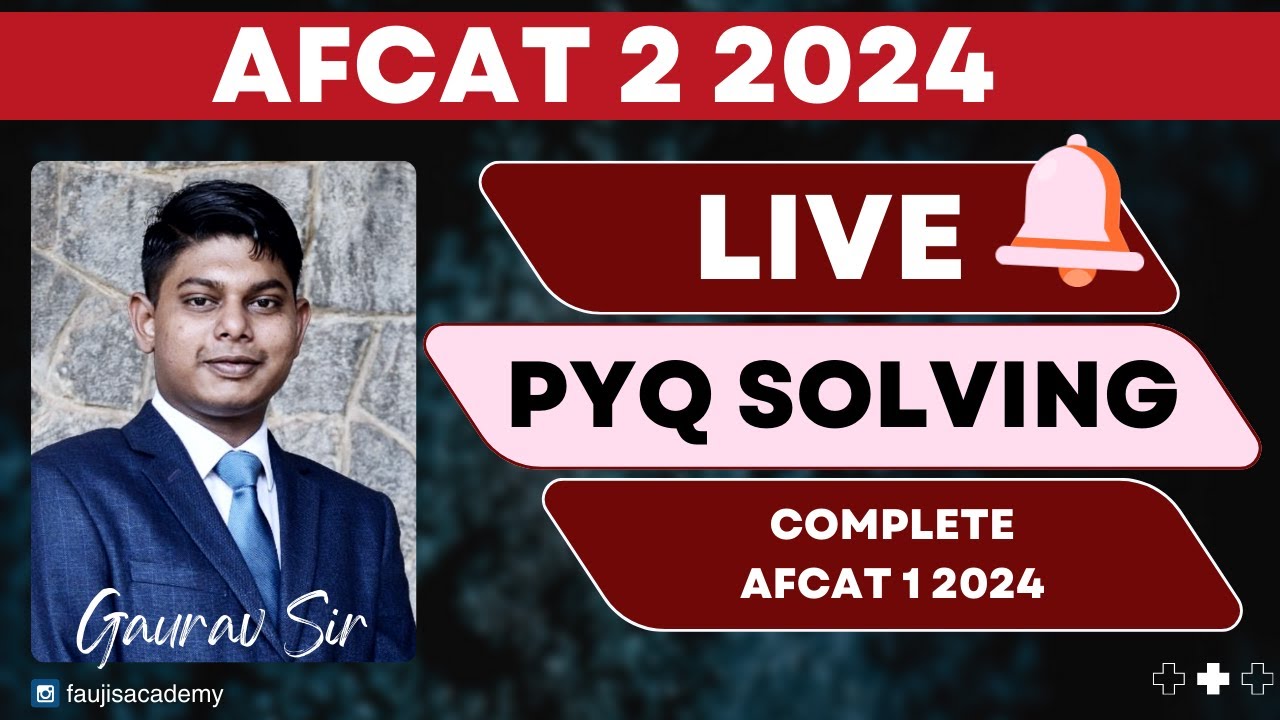 Complete AFCAT 1 2024 PYQ | AFCAT 2024 1 Complete PYQ | Solving ...