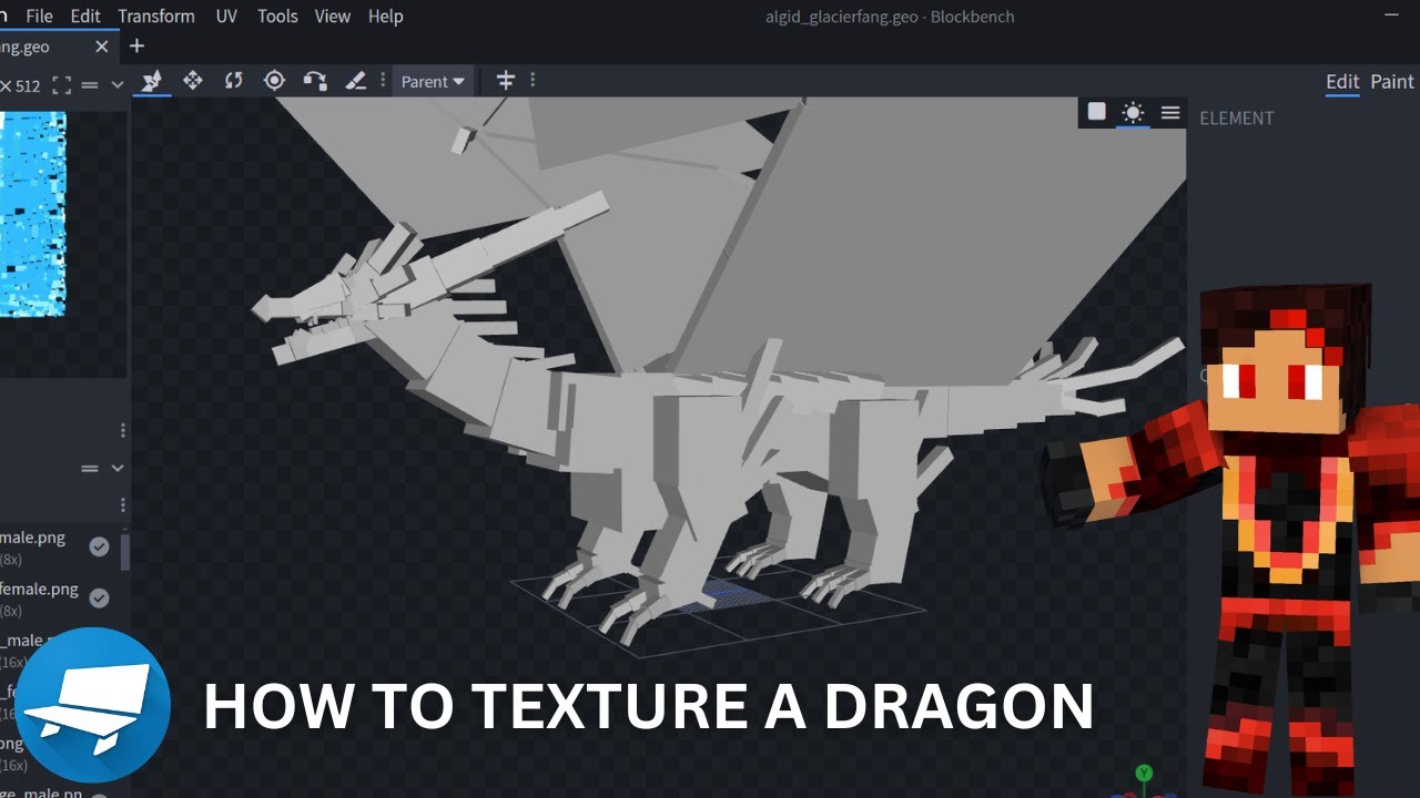 How to Texture a dragon in Blockbench? #blockbench - YouTube