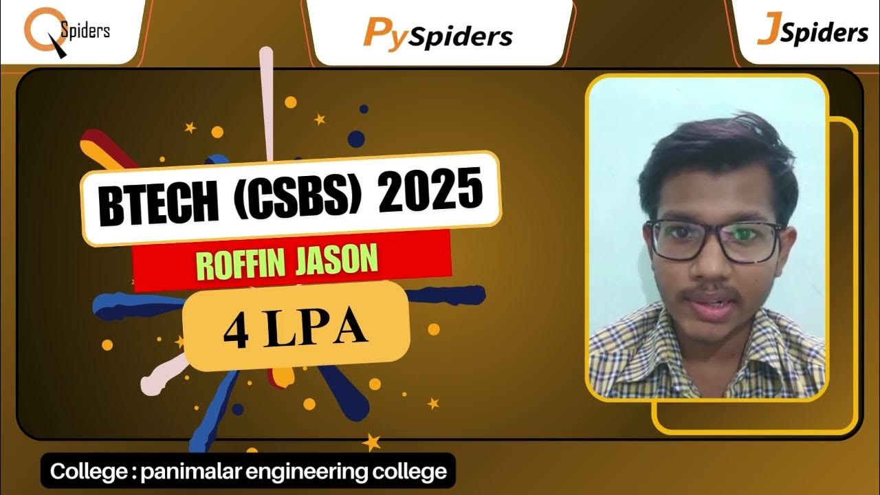 BTech (CSBS) student placed | 2025 PASSOUT | QSPIDERS - YouTube