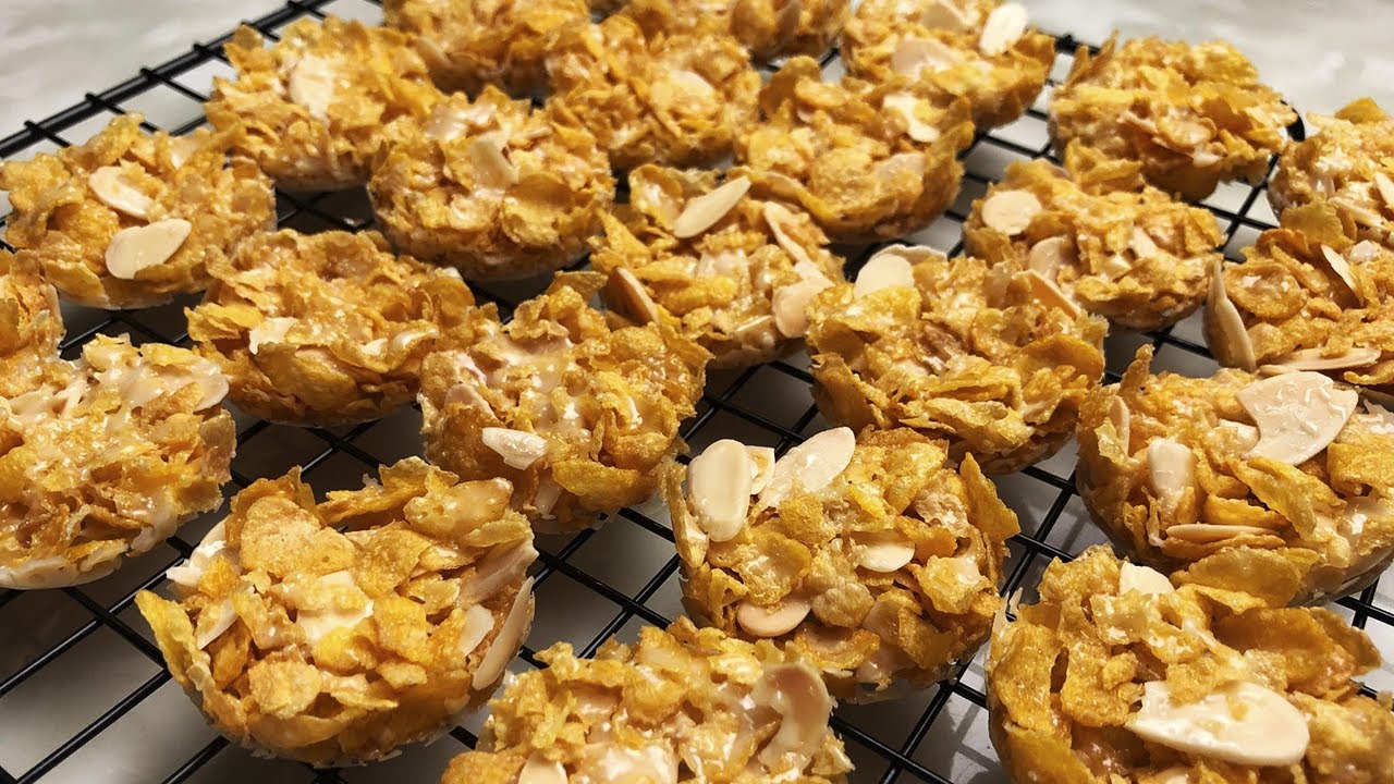 Cara SANGAT MUDAH Buat BISKUT FLORENTINE CORNFLAKES Yang RANGUP & SEDAP ...