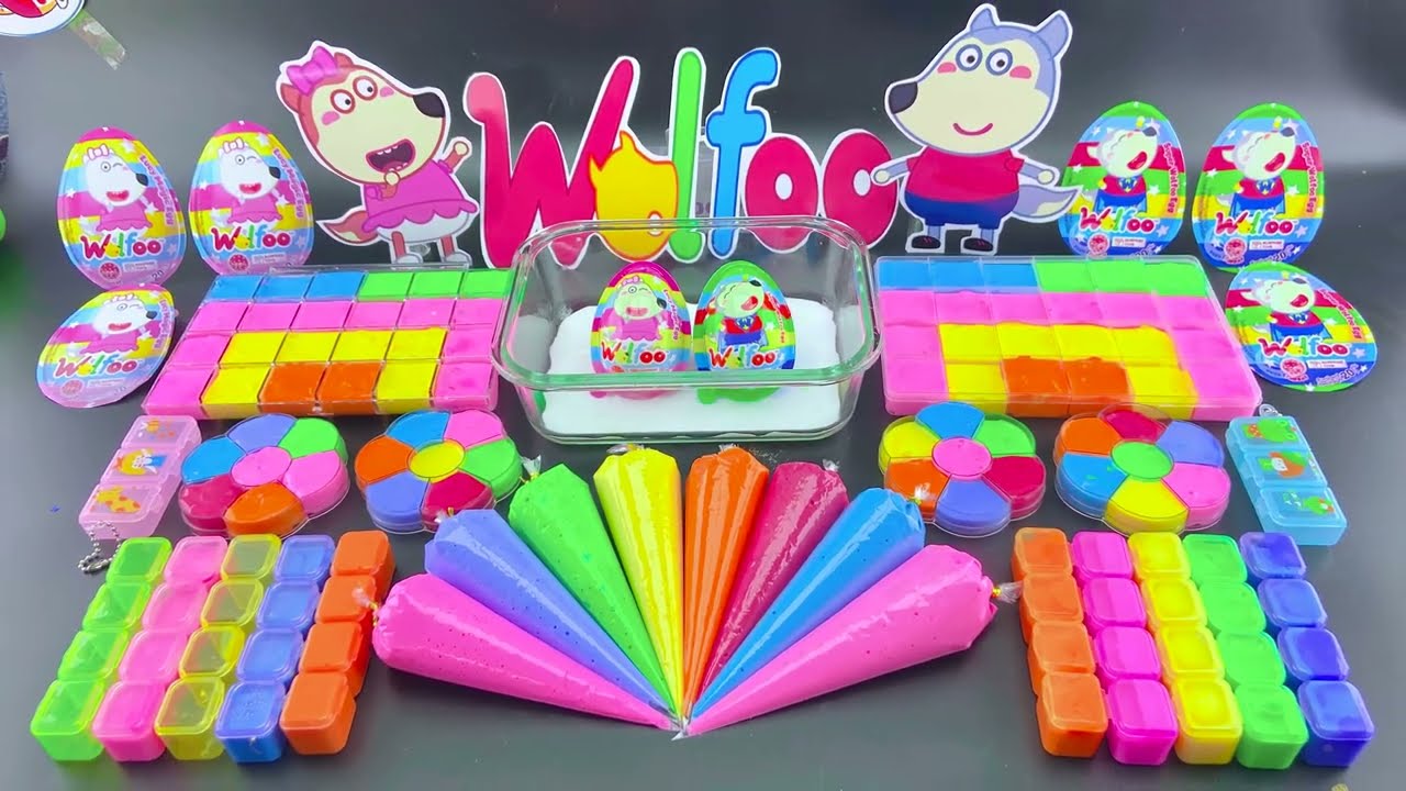 18 Minutes Satisfying Mixing All Slime 🌈 Candy Egg Wolfoo Rainbow ...