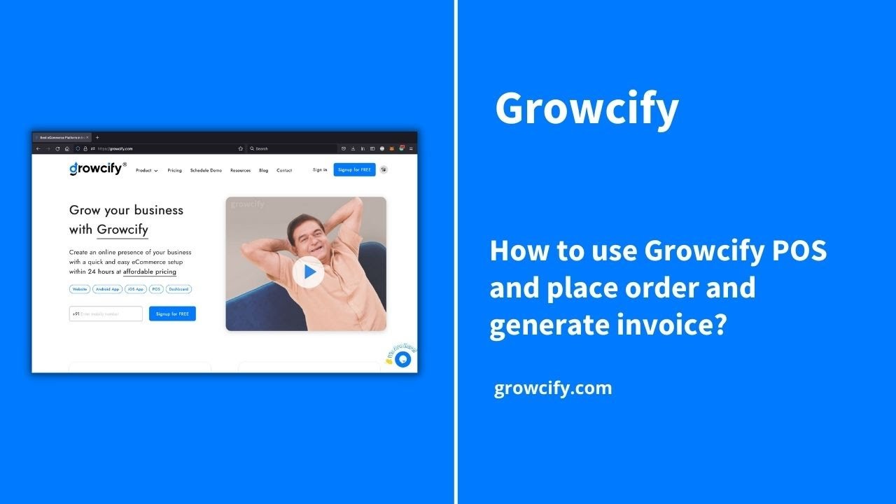 How to use Growcify POS and place order and generate invoice? - YouTube