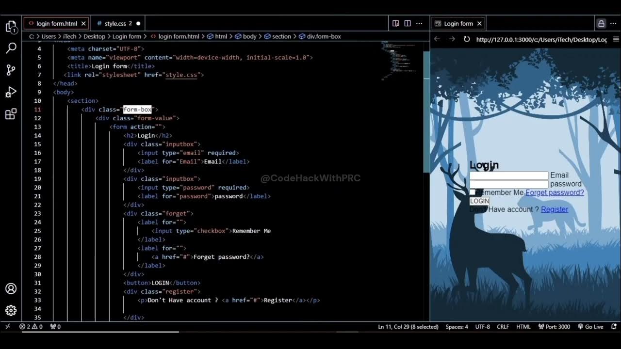 Creating a Beautiful Login Page Using HTML & CSS #html #css #coding # ...