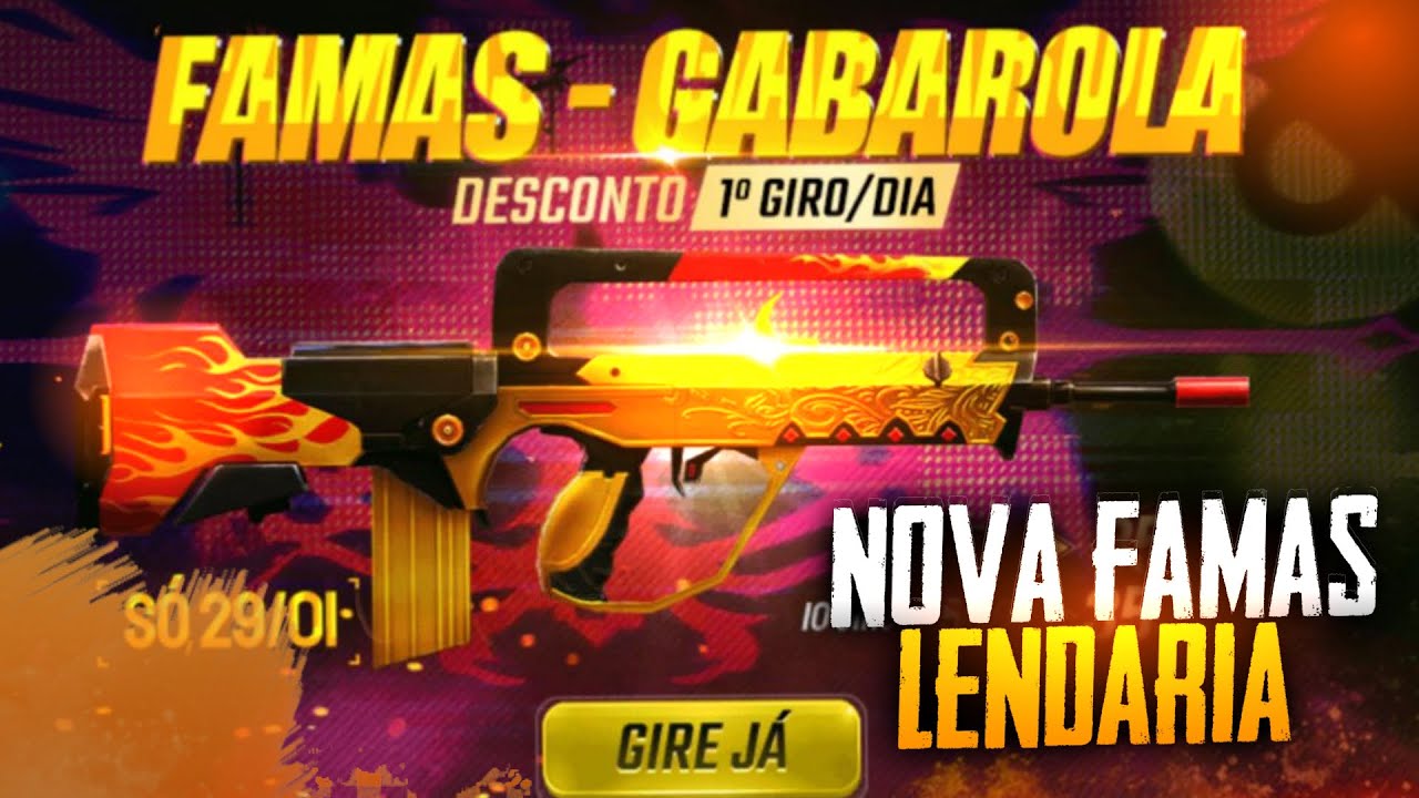 🔥 FREE FIRE - AO VIVO 🔥 GIREI & GANHEI O NOVO ARMA ROYALE / FAMAS ...