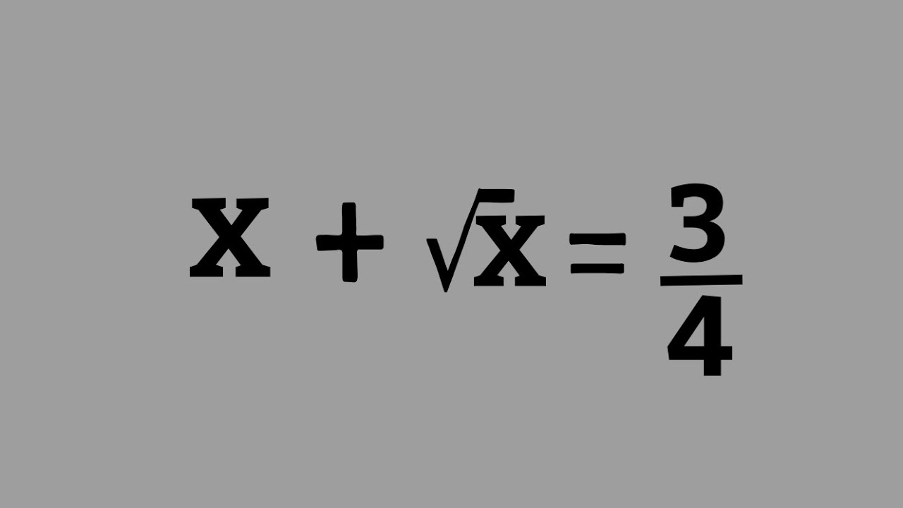 Olympiad Mathematics | Only one solution satisfies the equation. - YouTube