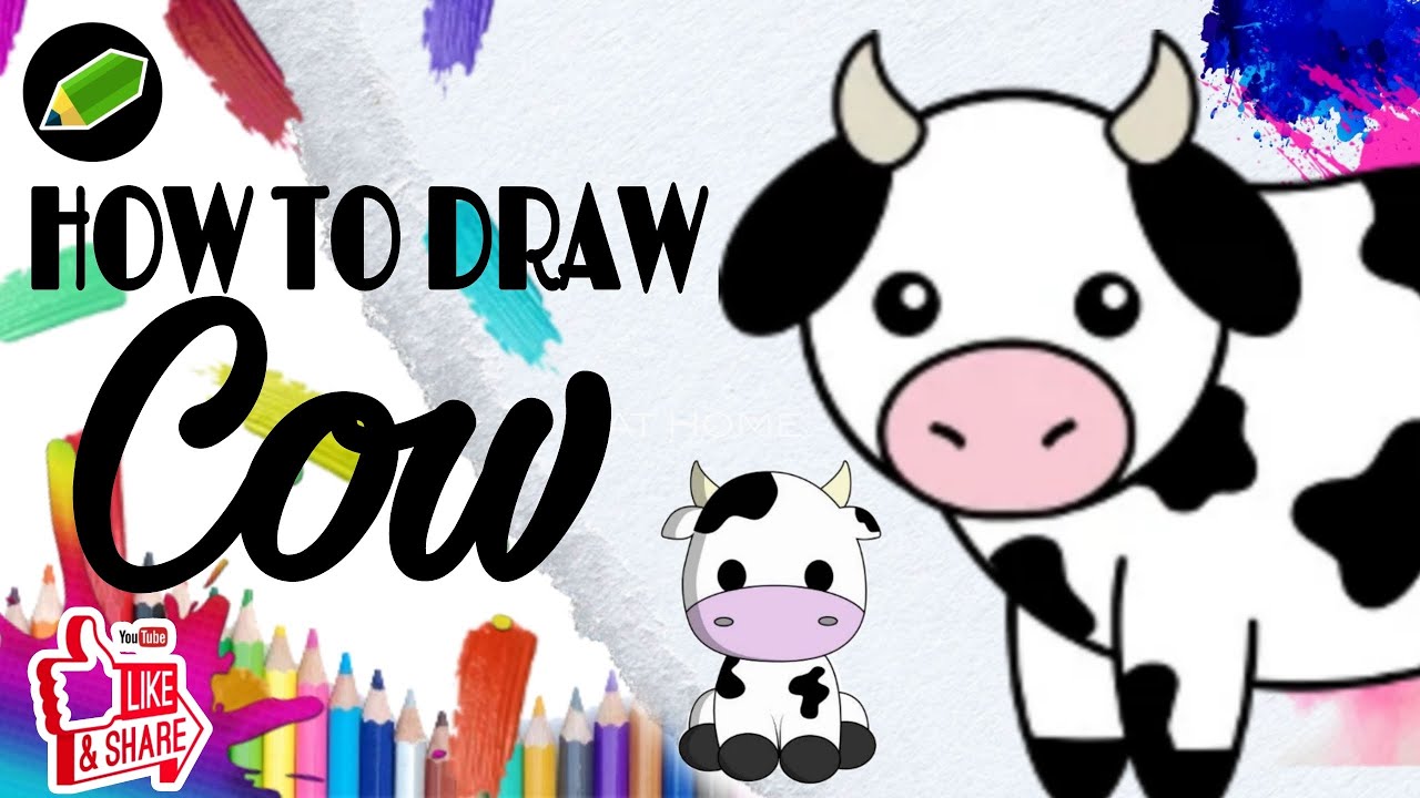 draw cow easy | menggambar sapi dengan mudah - YouTube
