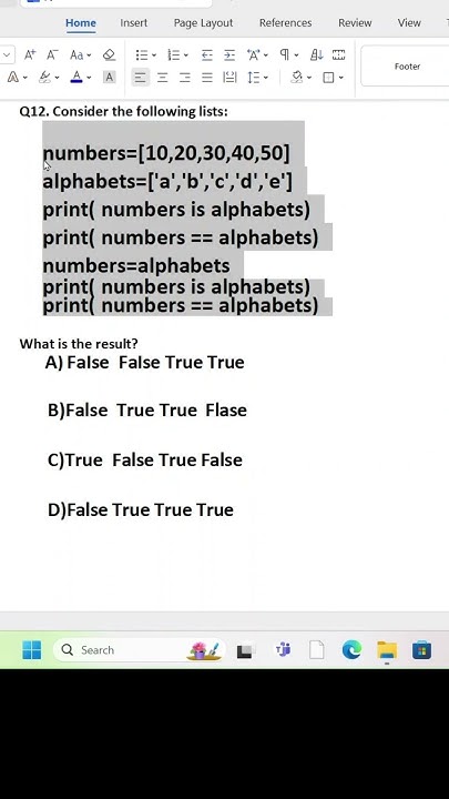 Python Certification Exam Question 13 Shorts Shortsfeed Shortvideo Pythonprogramming Ai