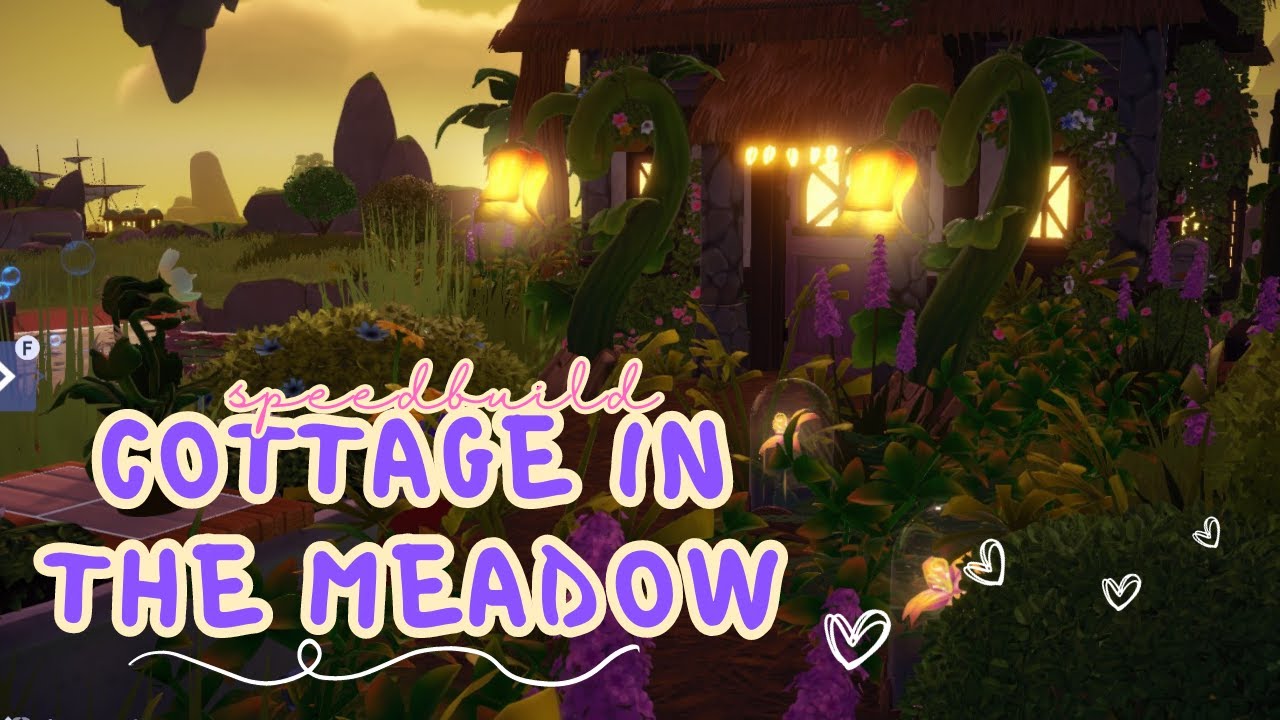 Artsy Cottage in the MEADOW 🏰 COTTAGECORE Speed Build | Dreamlight ...