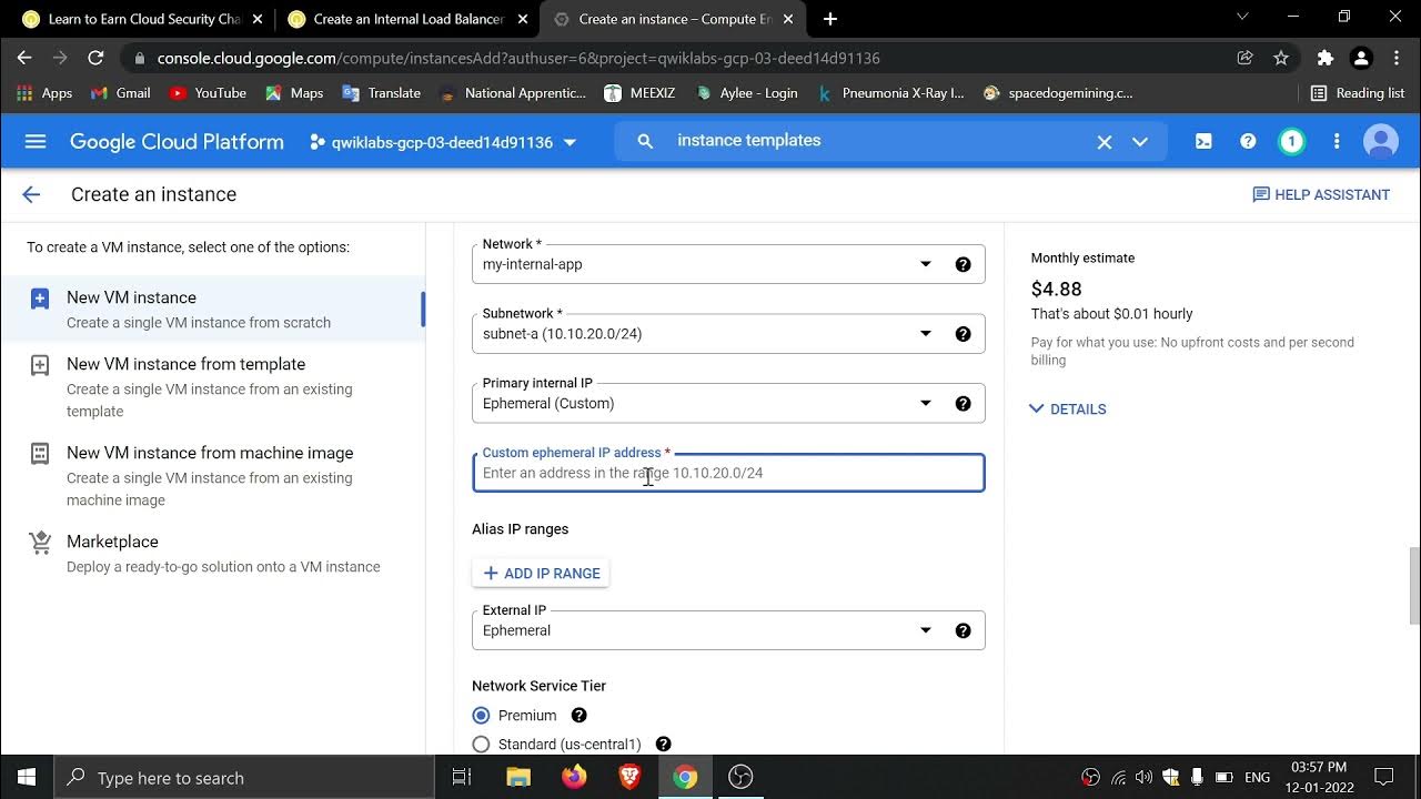 Create an Internal Load Balancer GSP216 Qwiklabs | Google Cloud - YouTube