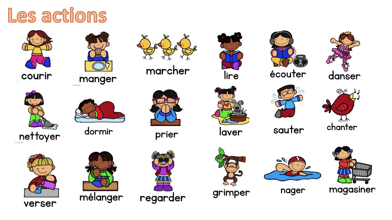 Vocabulaire les actions - YouTube