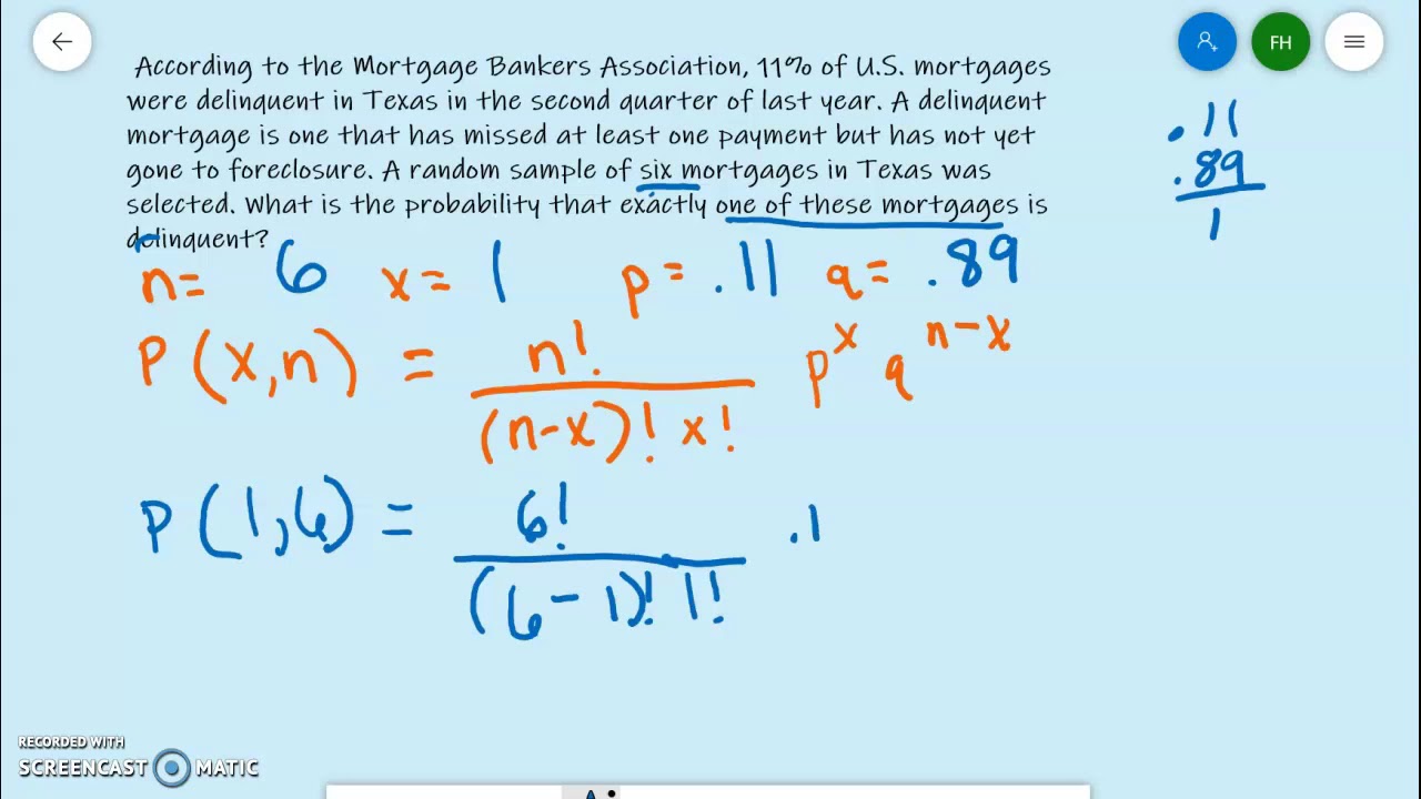 Binomial Distribution Calculation Part 1 Youtube