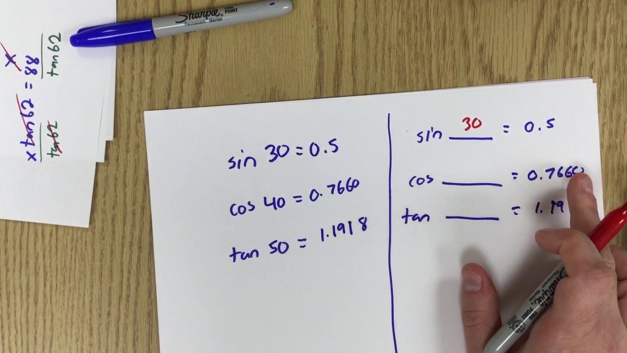 Trigonometry finding unknown angles part 1/2 - YouTube
