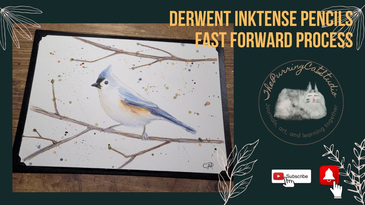 Derwent Inktense ink pencils fast forward painting process - YouTube
