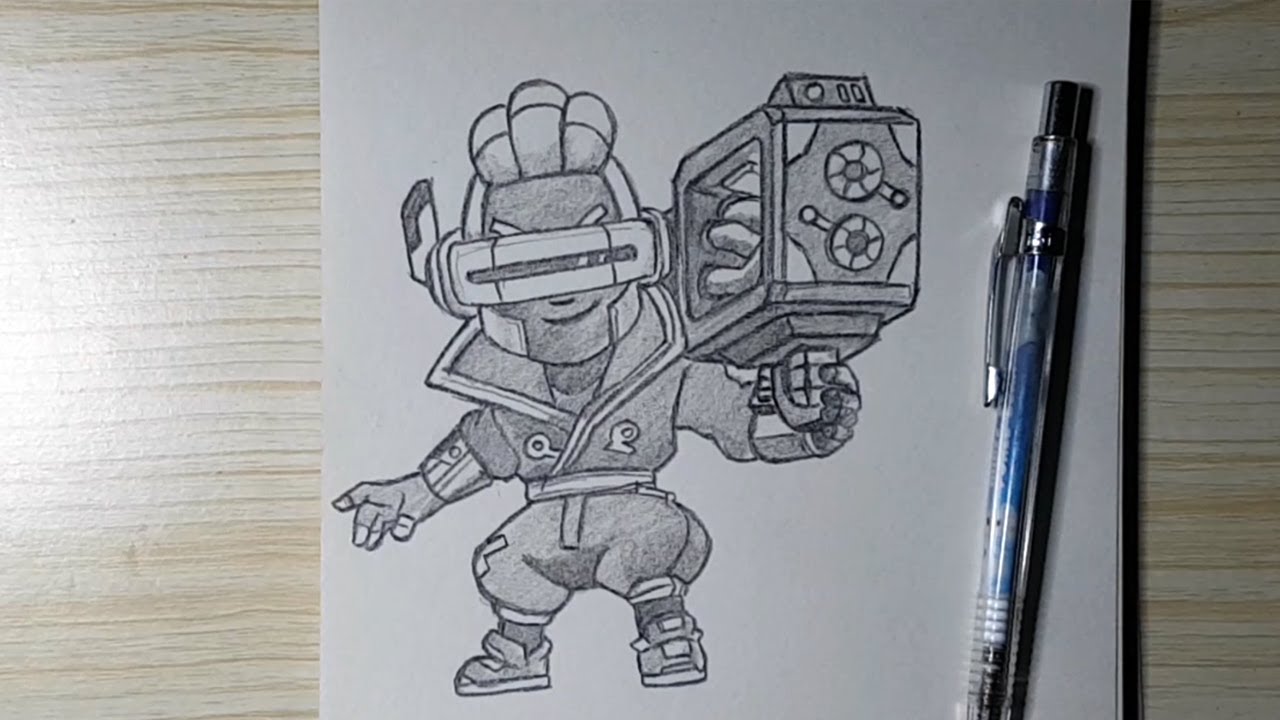 how to draw Gold Hacker Brock Brawl Stars game character - YouTube