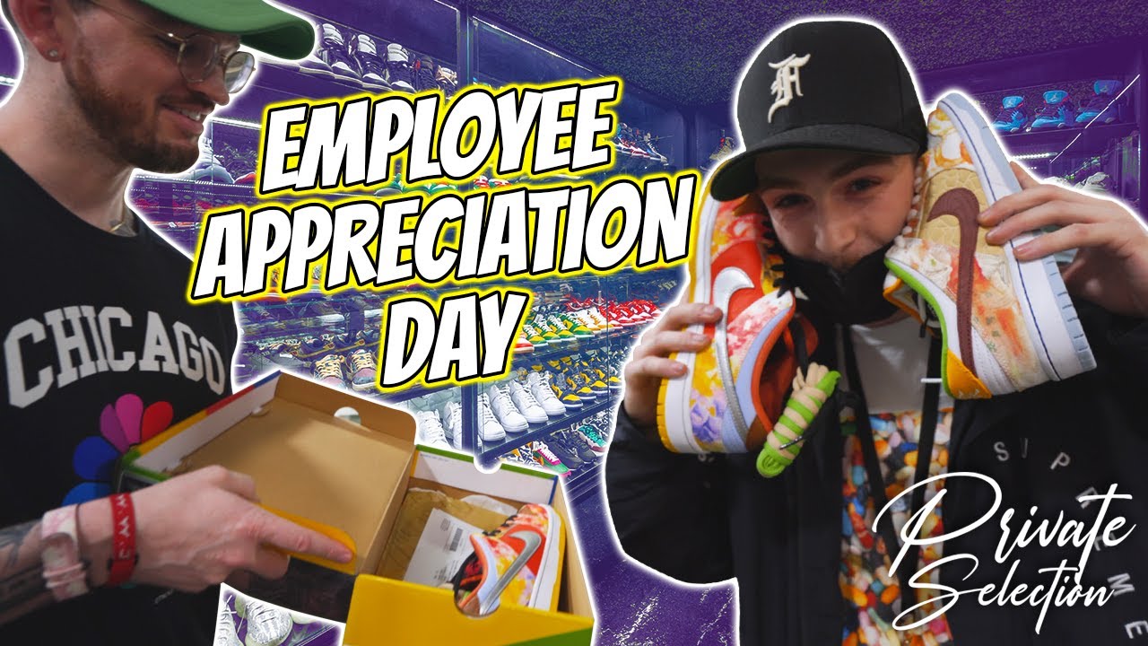 GIVING BACK TO OUR EMPLOYEES *Trip to Six Flags and Sneakers* - YouTube