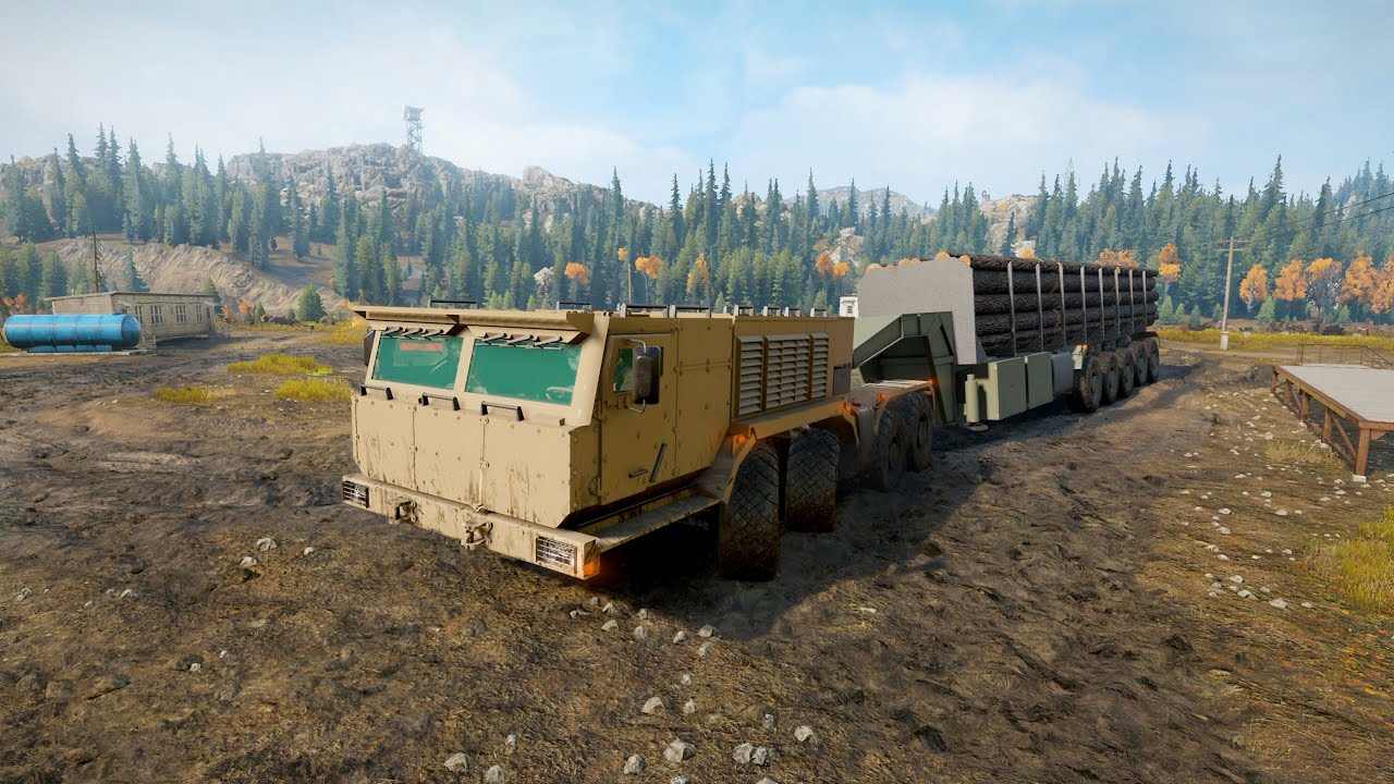 KAMAZ-78504 | Transporting the medium logs | SnowRunner - YouTube