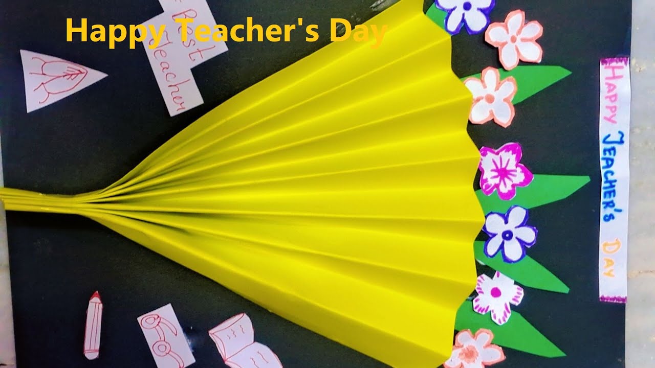 Bouquet Making for teacher's Day / Teacher's day card Making / Gift for ...
