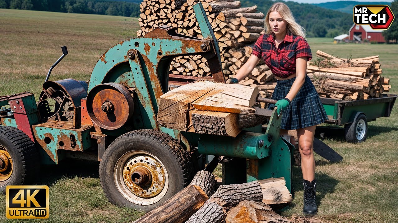 30 Fastest Automatic Firewood Processing Machine| Homemade Modern Wood ...