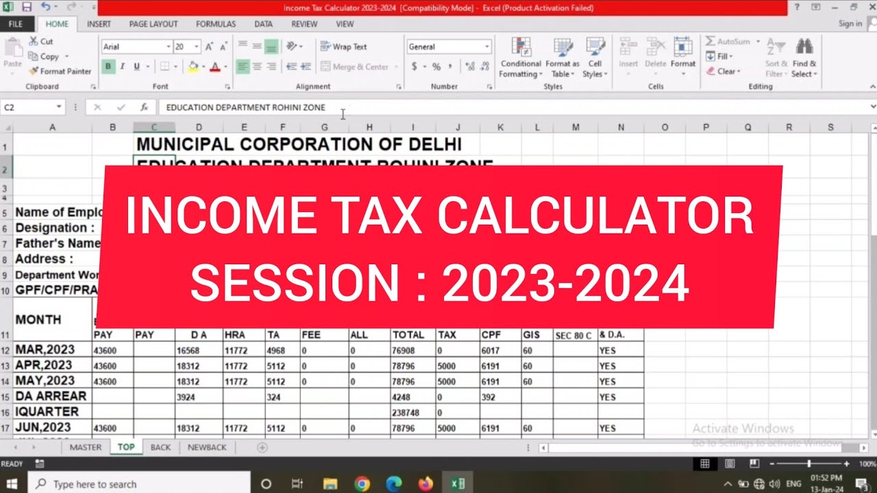 Income Tax Calculator 2023-2024 By Rohit Mahawar #viral #youtube # ...