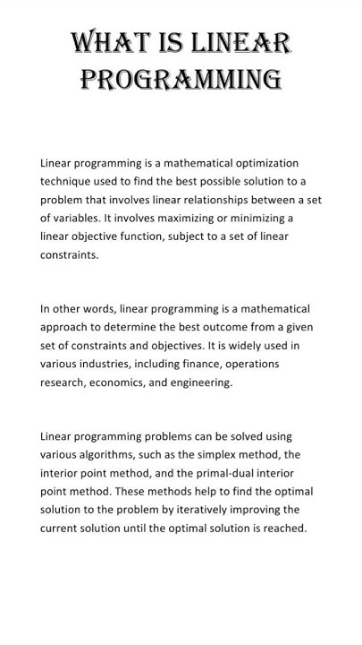 what is linear programming. - YouTube