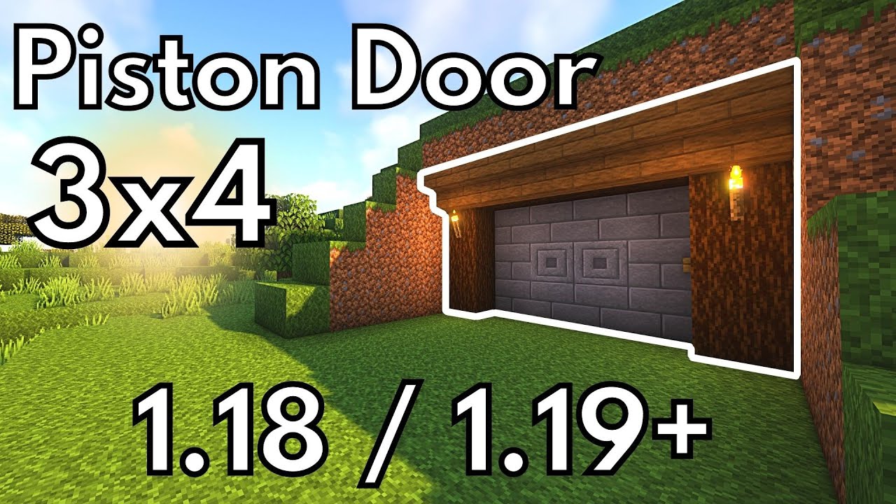 Minecraft Tutorial | 3x4 Piston Door 1.18 | Easy To Build - YouTube