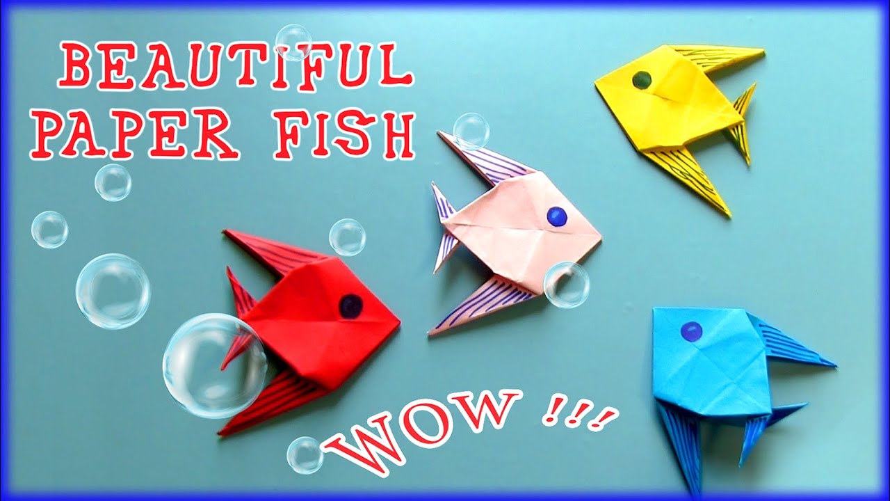 How to make a beautiful paper fish 🐟. Origami. Easy and fast 💥 - YouTube