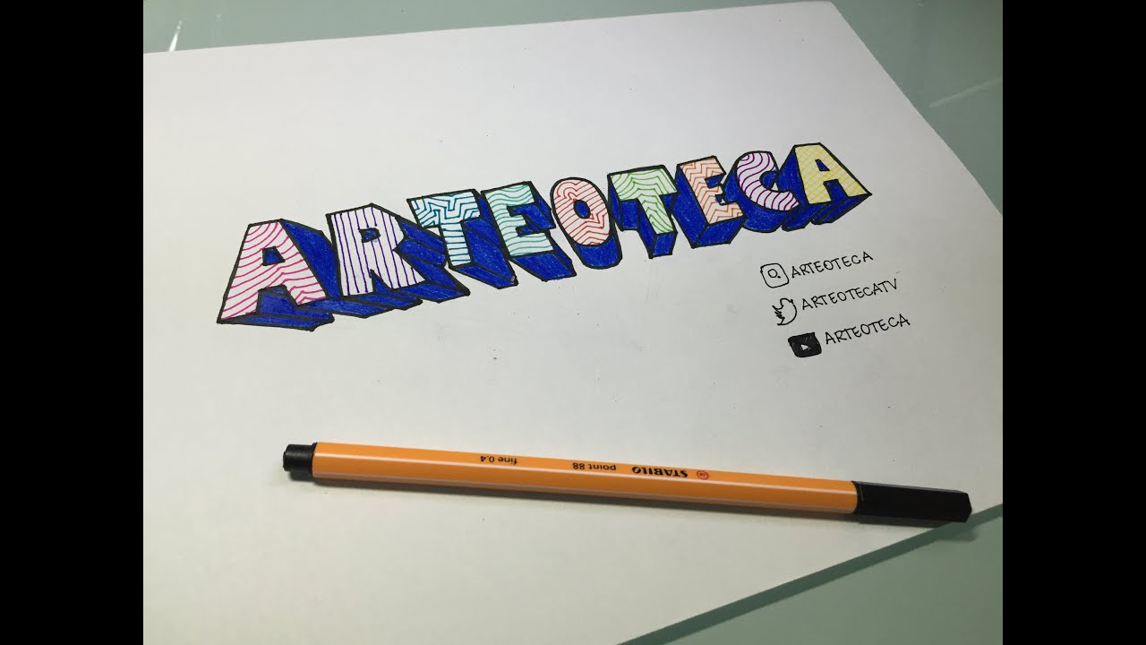 Desenhando letras 3D | Perspectiva - YouTube